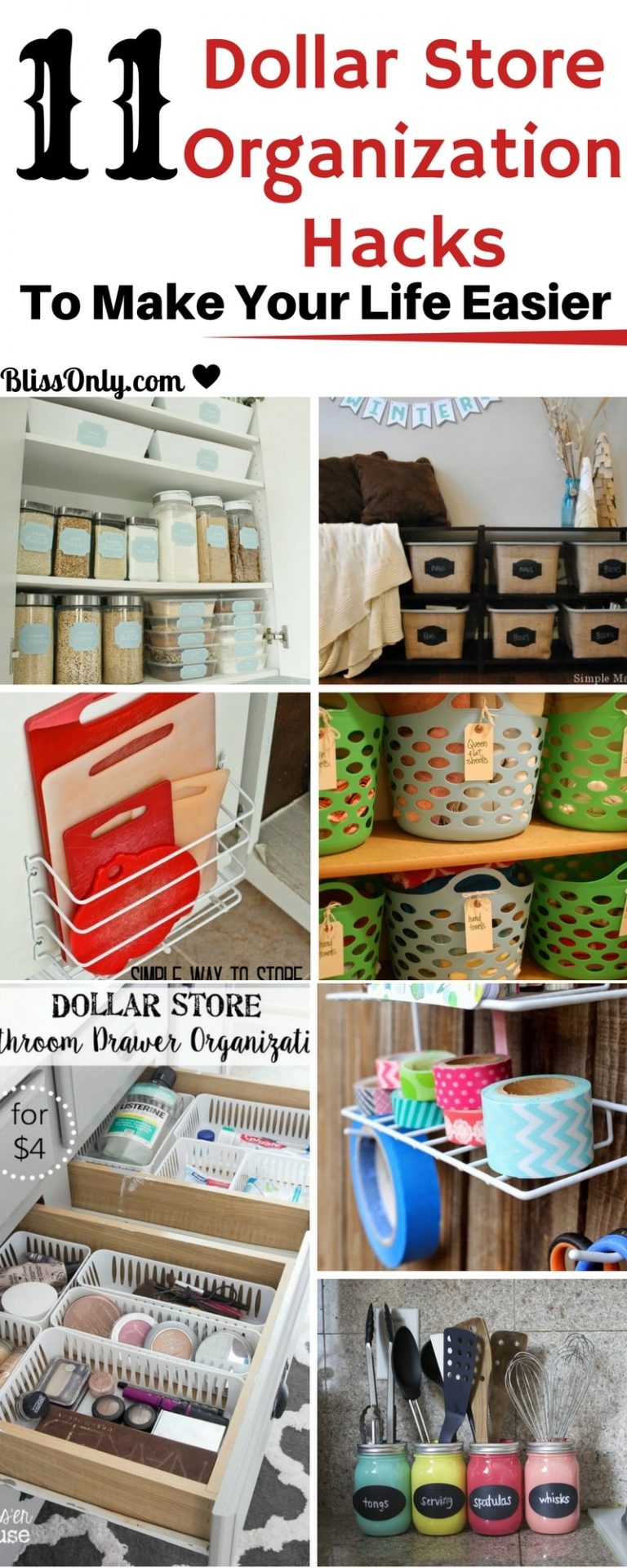 11 Dollar Store Organization Hacks To Make Your Life Easier - BlissOnly